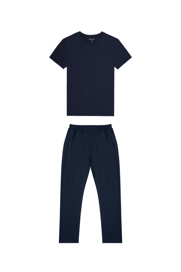 Premium Pyjama Crew Set - Navy | David Gandy Wellwear