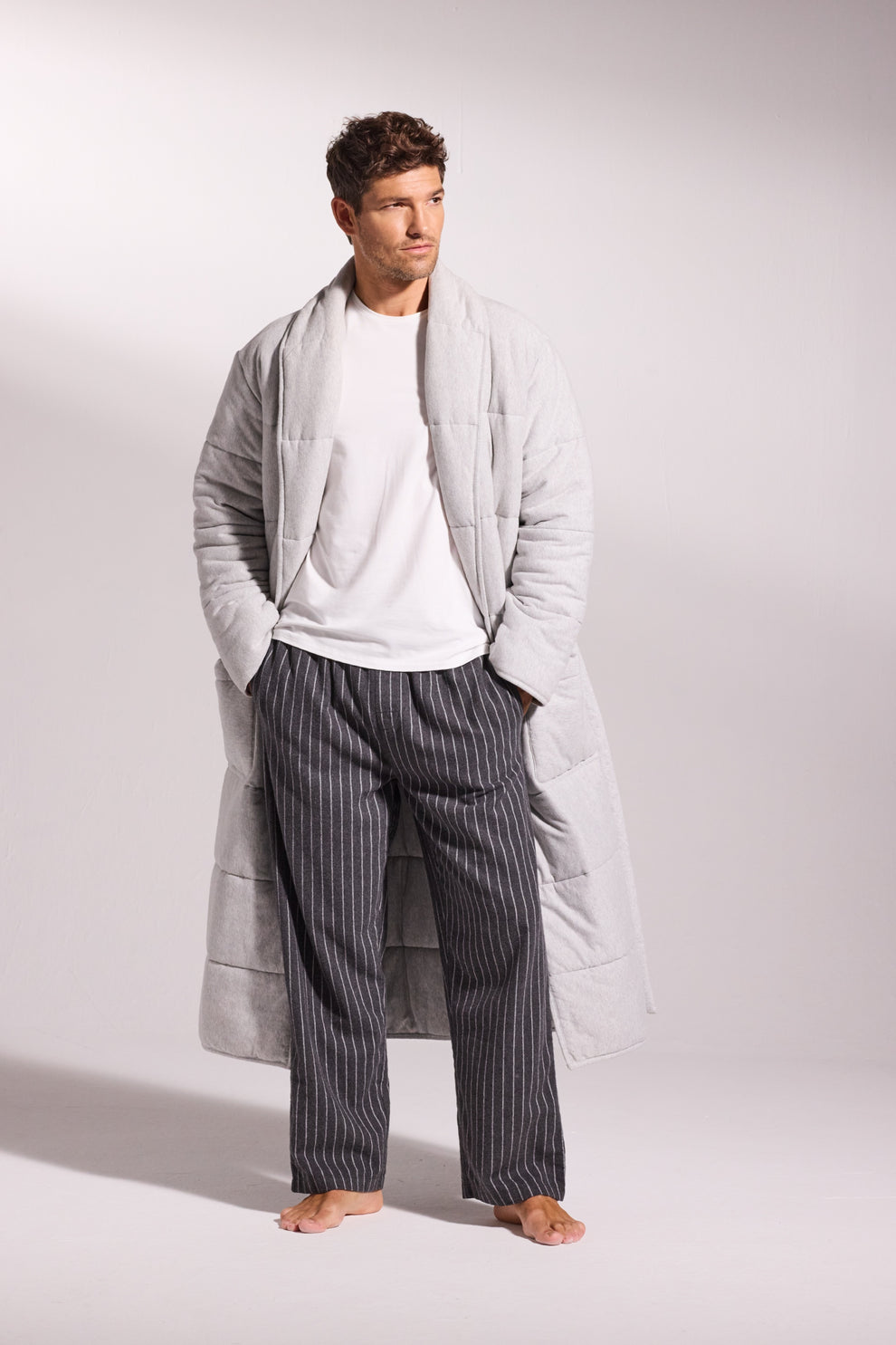 Duvet Robe - Grey Marl | David Gandy Wellwear