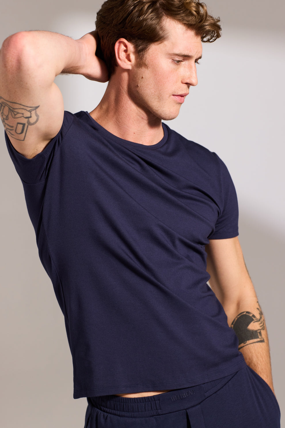 Premium Pyjama Crew - Navy | David Gandy Wellwear